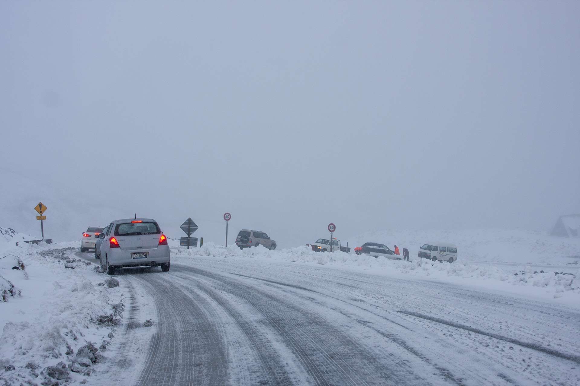 Car Skidding In Snow